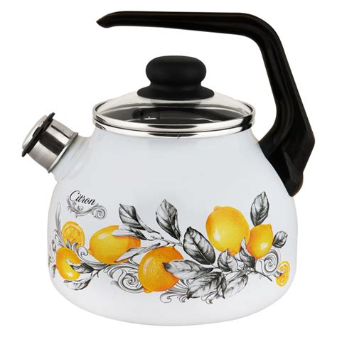 Чайник для всех видов плит со свистком Citron 3л 4с209я эмалированный купить на Ozon по низкой