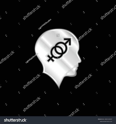 Bald Head Sex Symbols Silver Plated เวกเตอร์สต็อก ปลอดค่าลิขสิทธิ์