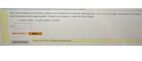 Solved Solve The Equation By Factoring Enter Your Answers As A Comma