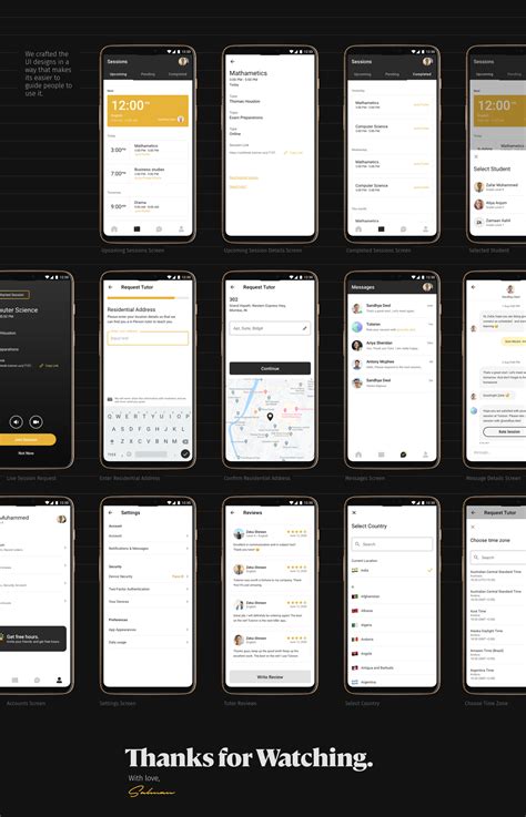 Android App Tutoron Behance