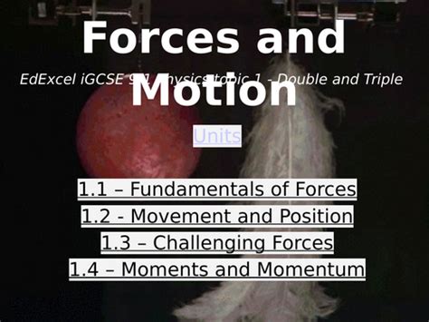 Edexcel Igcse Physics Forces And Motion Complete Set Of Resources