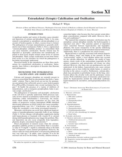 Section Xi Extraskeletal Ectopic Calciﬁcation And Ossiﬁcation Docslib