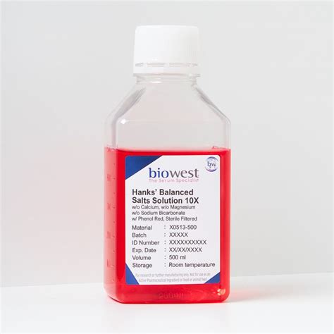 Hanks Balanced Salts Solution Hbss 10x W O Calcium W O Magnesium W O Sodium Bicarbonate W