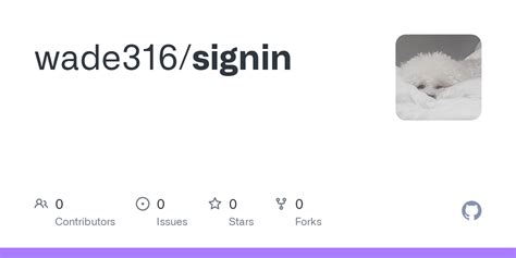 Github Wade316signin