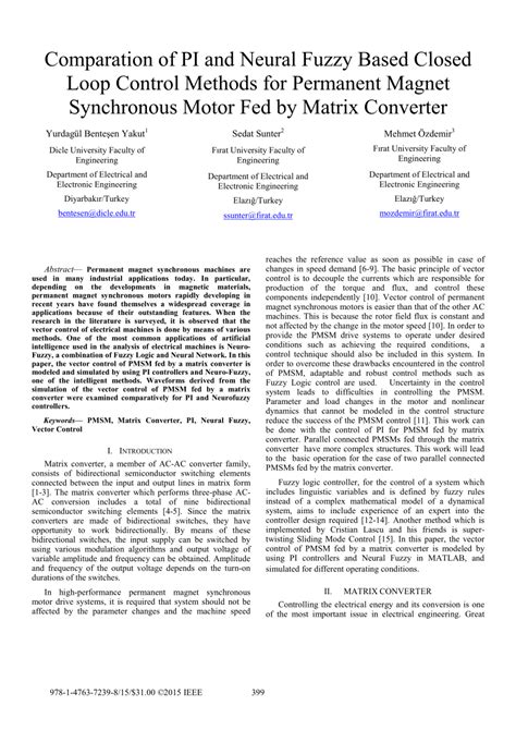 pdf comparation of pi and neural fuzzy based closed loop control