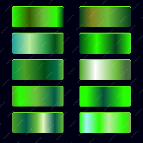 Premium Vector Premium Luxury Green Gradient Swatches Set Nature Eco Green Gradient Shades Set