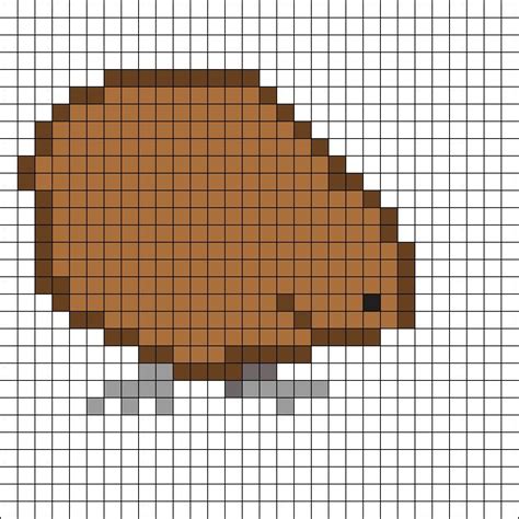 Kiwi Bird Kandi Pattern Pixel Art Grid Pixel Art Cross Stitch Patterns