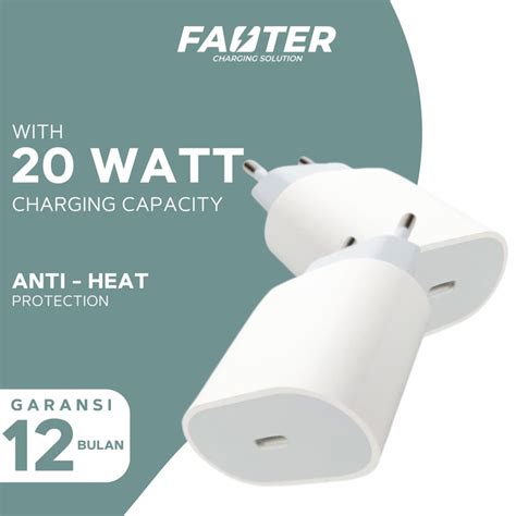 Jual Adaptor Fast Charging Usb C Power Adapter Watt By Faster Charging Shopee Indonesia