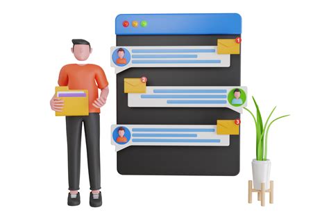 3d illustration of businessman sending or receiving letters email