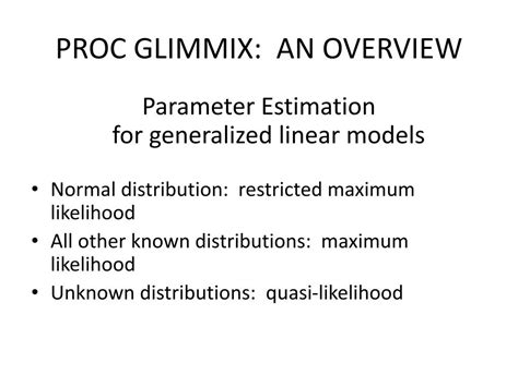 Ppt Proc Glimmix An Overview Powerpoint Presentation Free Download