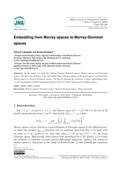 Pdf Embedding From Morrey Spaces To Morrey Stummel Spaces
