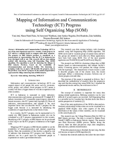 Pdf Technology Ict Progress Using Self Organizing Map Som
