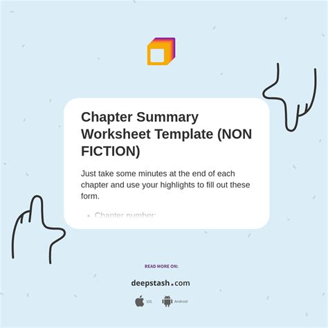 Chapter Summary Worksheet