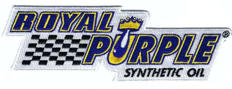 Royal Purple Racing Patch Iron On White Cloth Crashdaddy Racing