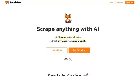 FetchFox - AI-powered web scraping tool that enables users to extract desired data from any website