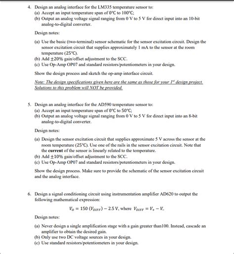 Solved 4 Design An Analog Interface For The Lm335