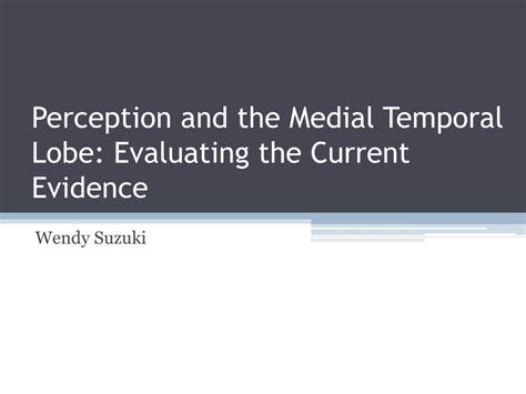 Ppt Perception And The Medial Temporal Lobe Evaluating The Current Evidence Powerpoint