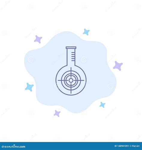 Chemical Flask Reaction Lab Target Blue Icon On Abstract Cloud Background Stock Vector