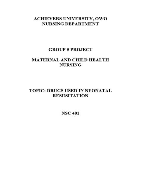 Neonatal Medication Pdf Naloxone Opioid