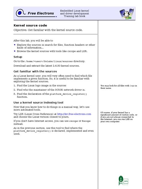 Embedded Linux Kernel And Drivers Labs Pdf Linux Distribution Device Driver