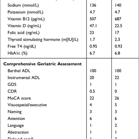 Laboratory And Neurocognitive Tests Score Follow Up Download