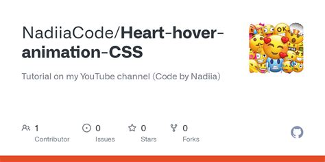 GitHub NadiiaCode Heart Hover Animation CSS Tutorial On My YouTube Channel Code By Nadiia