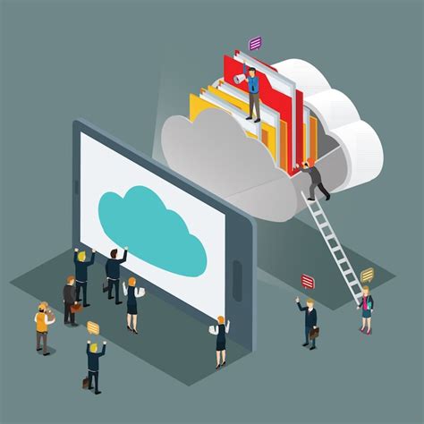 Premium Vector Cloud Computing Technology Business Isometric Concept