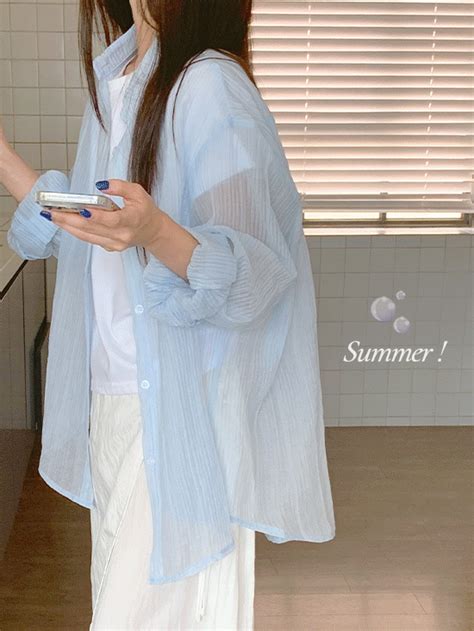 리얼코코 버블 루즈핏 시스루 셔츠 3 Color 여름썸머워터밤흠뻑쇼장마긴팔살안타템