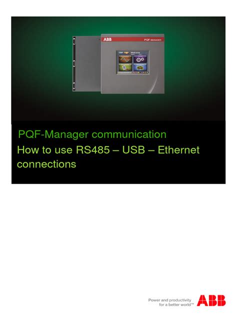 pqf manager communication with modbus rtu modbus tcp and pq link