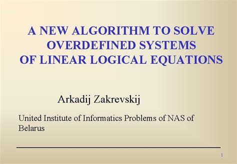 A New Algorithm To Solve Overdefined Systems Of