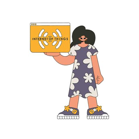 The Girl Has The Iot Logo In Her Grip 29178259 Vector Art At Vecteezy