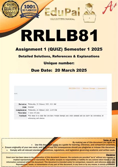 rrllb81 assignment 1 quiz 100 complete answers semester 1 2025 due