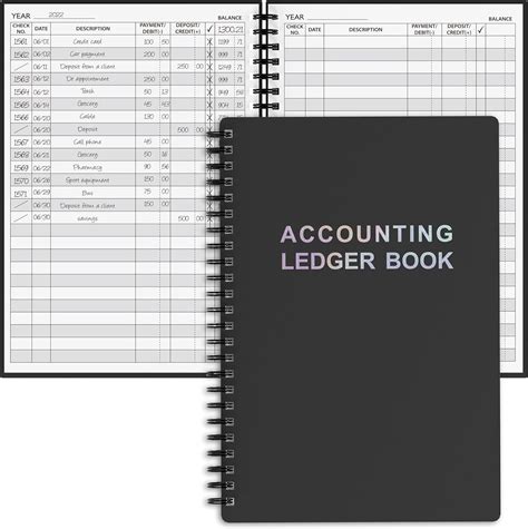 Accounting Ledger Book A5 Check Register For Small Businesses And Personal Use