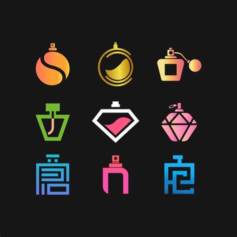 비즈니스를 위한 향수 로고 컬렉션 기호 디자인 프리미엄 벡터