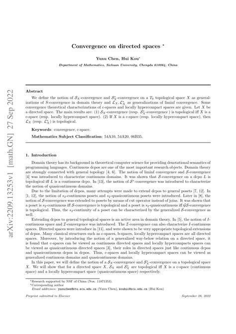 Pdf Convergence On Directed Spaces