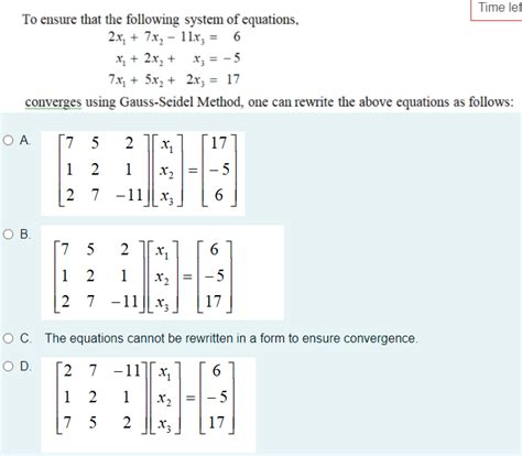 Solved Time Lef To Ensure That The Following System Of
