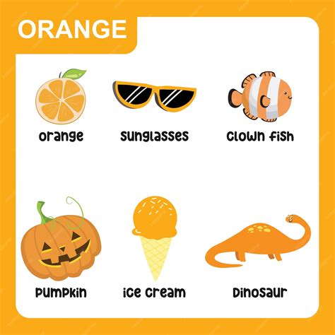 Aprendiendo El Color Naranja Para Niños Listo Para Imprimir Póster