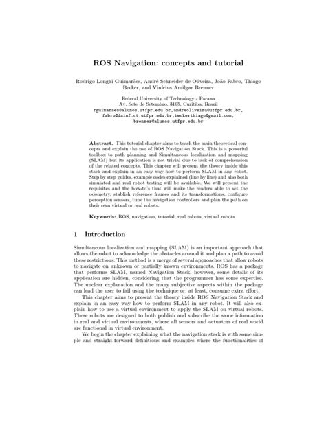 Ros Navigation Concepts And Tutorial Pdf Electrical Connector Robot