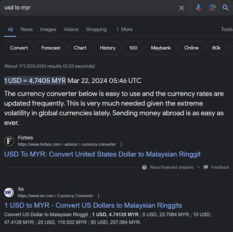 Google Appears To Have Removed Its MYR Currency Conversion Feature