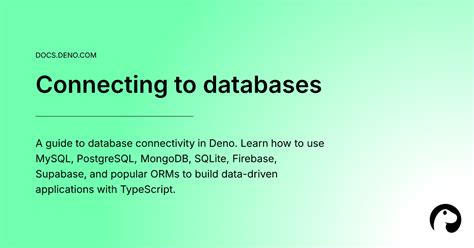 Connecting To Databases