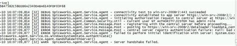 Spiceworks Agent Connection Test Failed Spiceworks Support Spiceworks Community