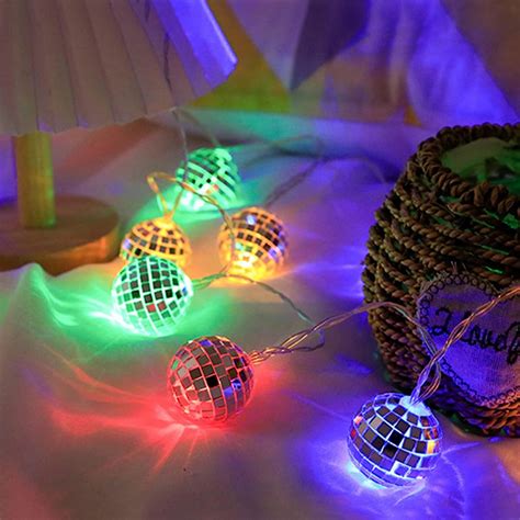 Mirror Ball String Light Multi Sparkling Led Party Decor Chronos Lights