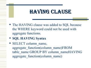Aggregate Functions Final PPT