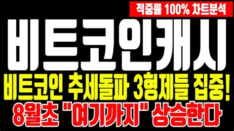 비트코인캐시 비트코인 추세돌파 3형제들 집중 8월초 여기까지 상승한다 비트코인캐시 비트코인캐시분석 비트코인캐시전망