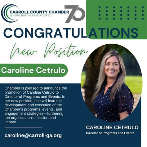 Carroll Congratulations To Our Very Own Caroline Cetrulo On Her New Position With Our Team