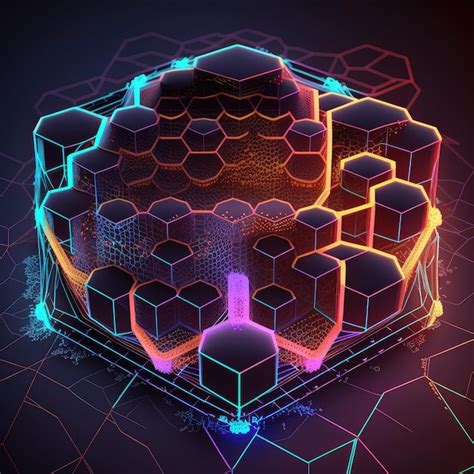 premium photo hexagonal honeycomb technology background
