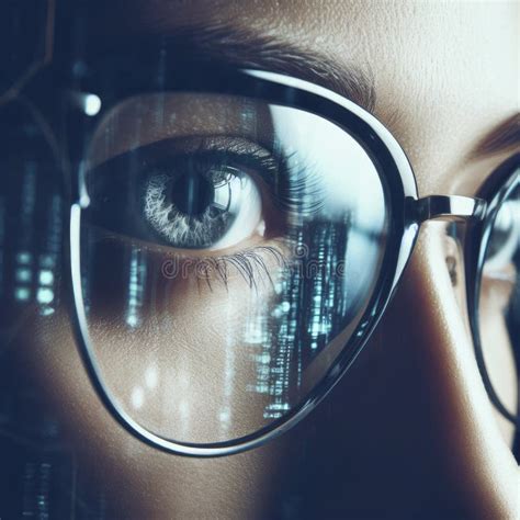 Programmer With Glasses Looking At The Camera Ai Generative Stock