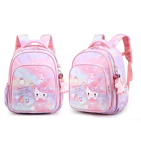 Раница Hello Kitty, Найлон, 28x19x38 см, Розова - eMAG.bg