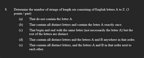 solved 8 determine the number of strings of length six