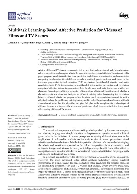 Pdf Multitask Learning Based Affective Prediction For Videos Of Films